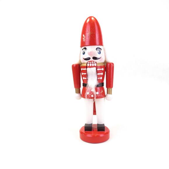 Toys | Vintage Nutcracker Classic Red White Wooden Hand Painted 95 ...